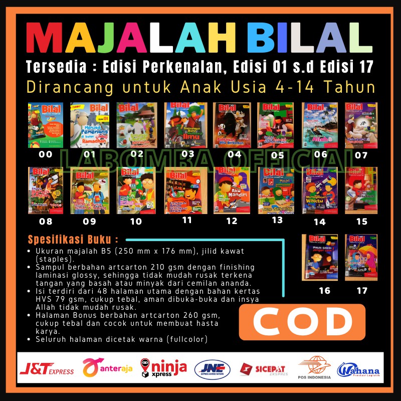 Majalah Anak Buku Islami Edukasi Anak Usia 4 - 14 tahun / Majalah Bilal ...
