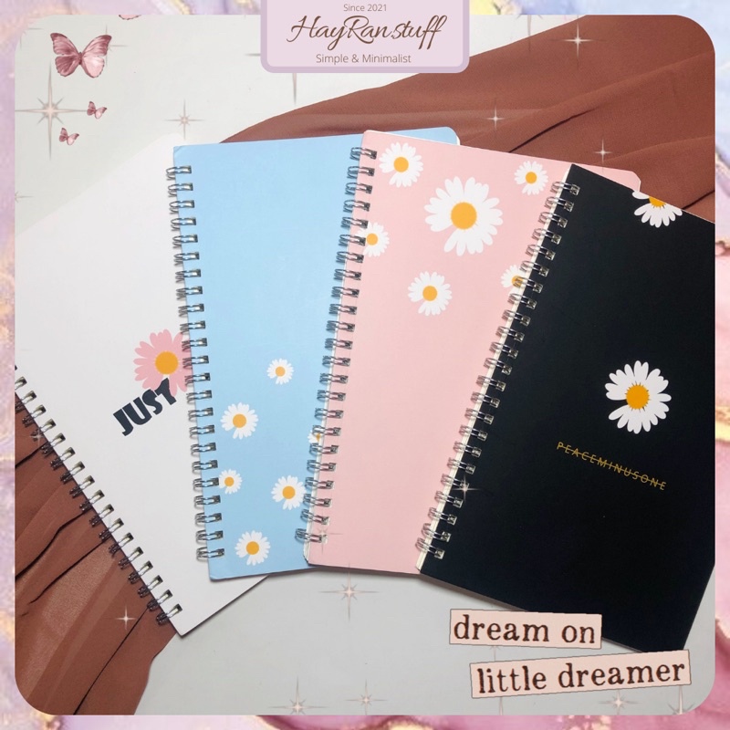 Jual Notebook A5 Daisy Aesthetic for planner journaling buku tulis self ...