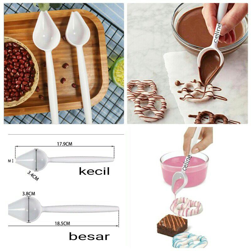 Jual drizzling scoop kecil / sendok untuk coklat sirup selai | Shopee ...
