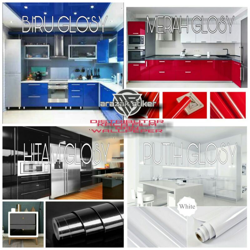 Jual Stiker dinding meja lantai polos / stiker kitchen set L-120CM ...
