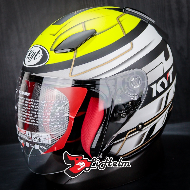 Jual HELM KYT DJ MARU #13 BLACK DOFF YELLOW GOLD | DJMARU HALF FACE ORIGINAL KYT SNI | Shopee ...