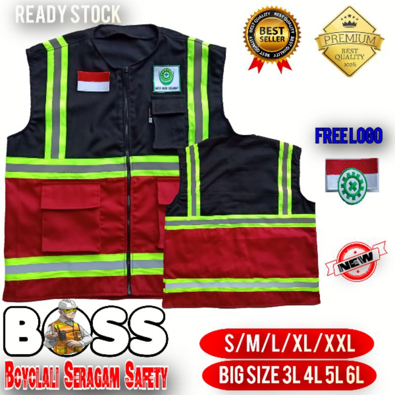 Jual ROMPI SAFETY KOMBINASI MERK BOSS ORIGINAL GRADE A FREE LOGO K3 ...