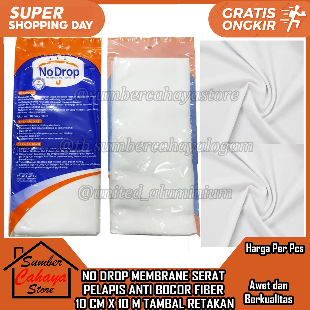 Jual NO DROP MEMBRANE SERAT PELAPIS ANTI BOCOR FIBER 10 CM X 10 M ...