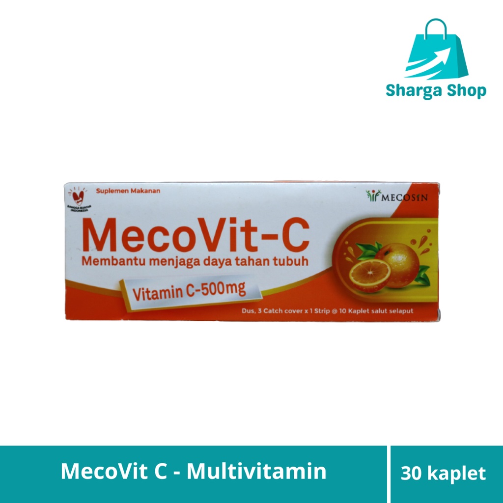 Jual MECOVIT C MULTIVITAMIN VITAMIN C 500 MG ISI 30 KAPLET | Shopee ...
