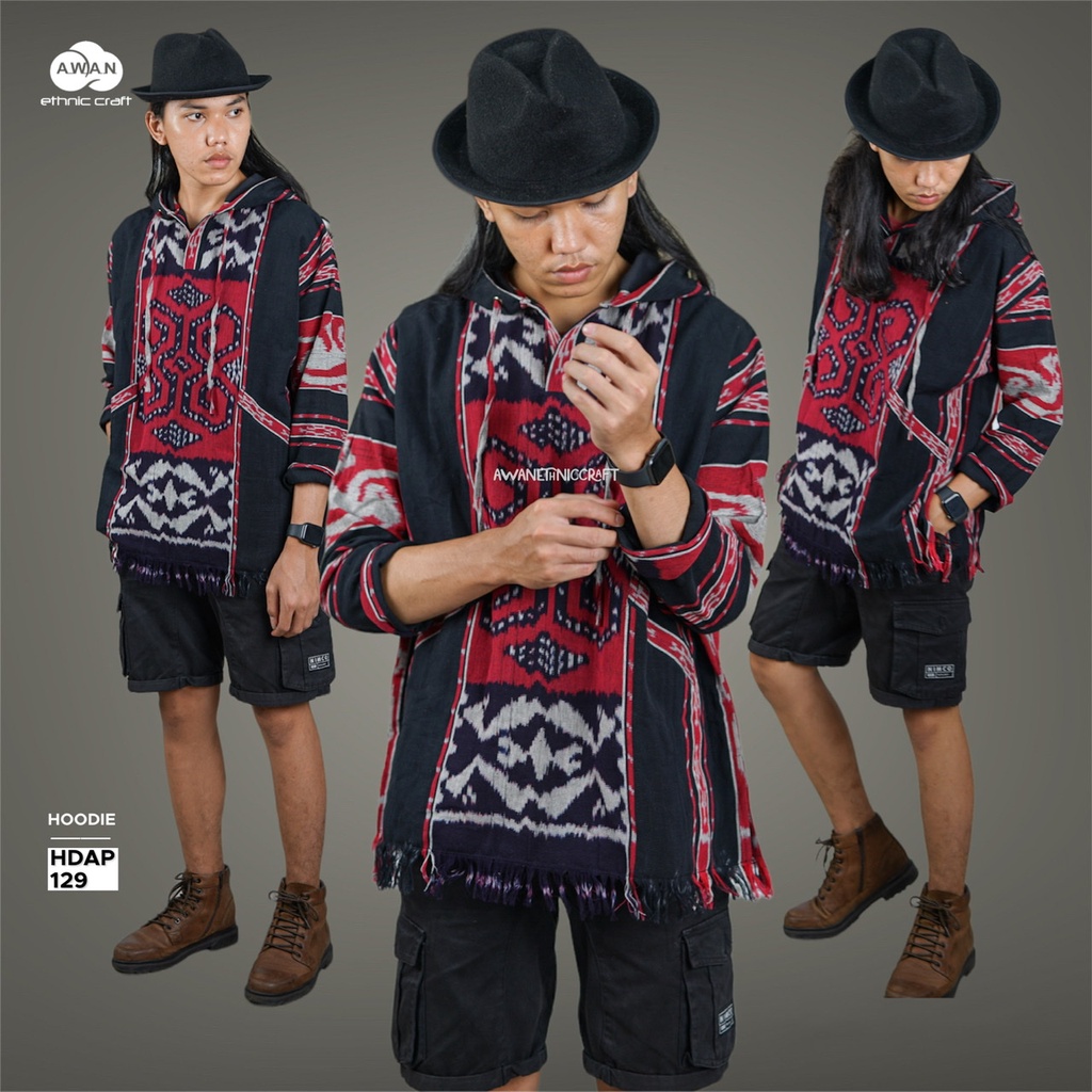 Jual Jaket Hoodie Etnik Tenun Vintage by Awanethniccraft | Shopee Indonesia
