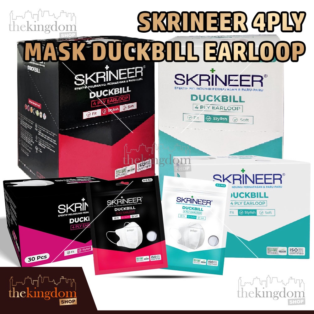 Jual Skrineer Mask Duckbill 4ply Earloop Masker Sachet 4 Ply Lapis ...