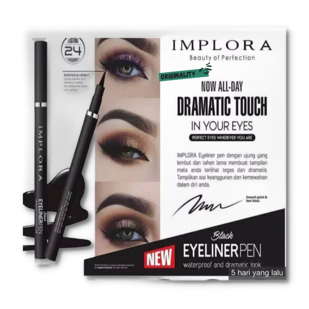 Jual [ originality ] IMPLORA EYELINER PEN BLACK | Shopee Indonesia