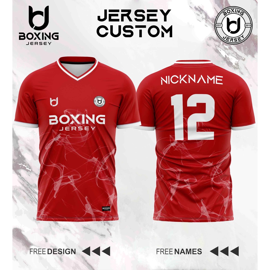 Jual Jersey Futsal Red Smoke Full Print Premium Dryfit Celana Sablon Boxing Jersey | Shopee ...