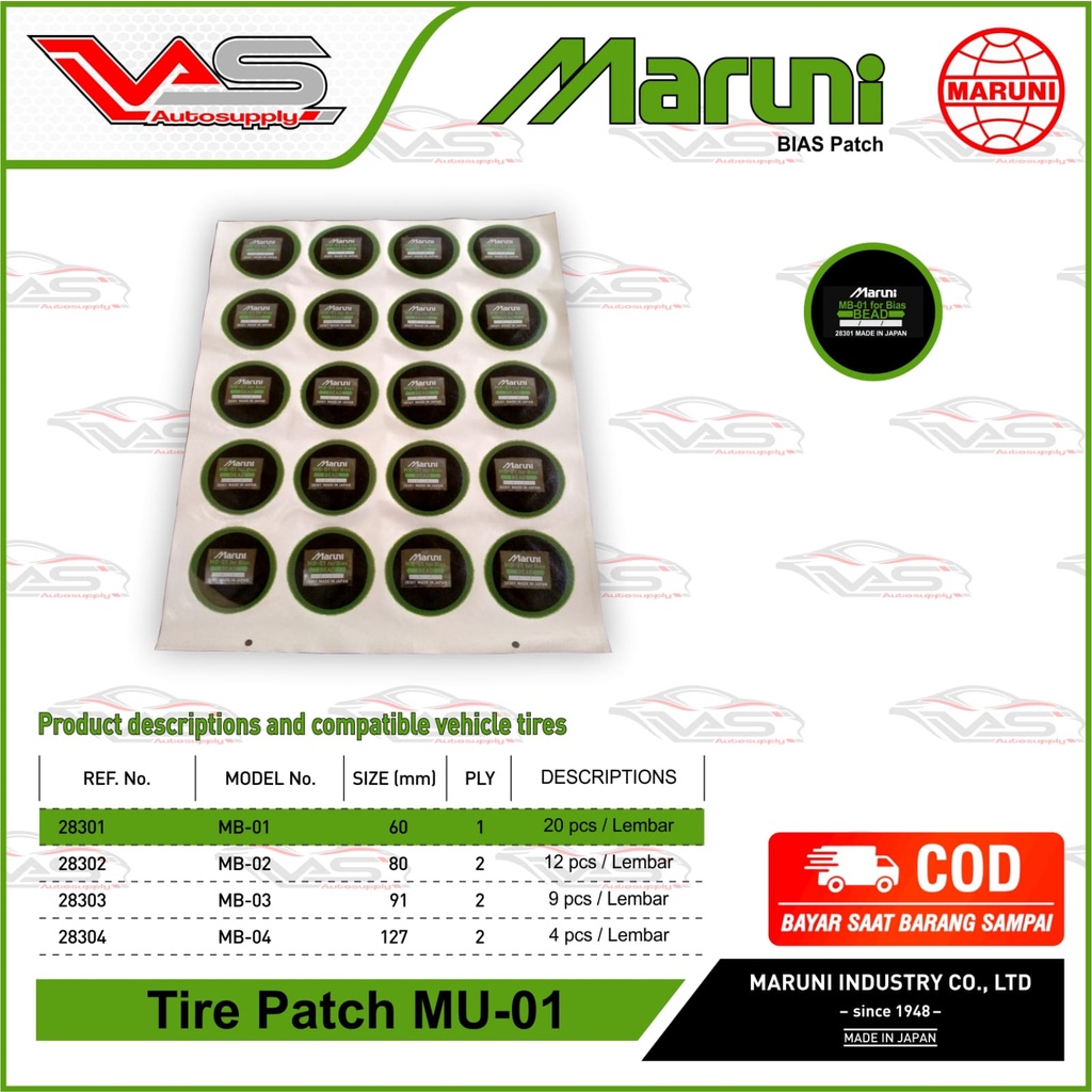 Jual Tire Patch Maruni Bias MB01 - MB02 - MB03 - MB04 | Shopee Indonesia