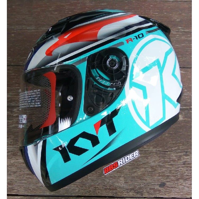 Jual Helm KYT R10 Aqua Flat Visor Pinlock | Shopee Indonesia