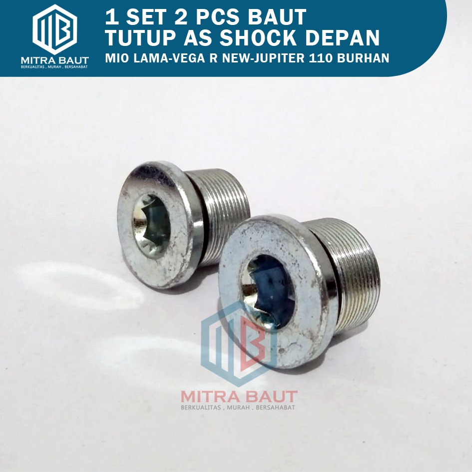 Jual [ 1 Set 2 Baut ] Baut Tutup As Shock Depan/Baud+Oring/Seal / Tutup ...