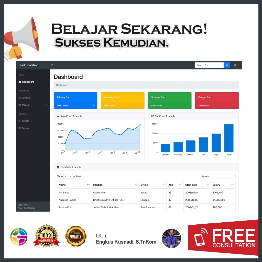 Jual Tutorial membuat halaman admin website menggunakan admin templates ...