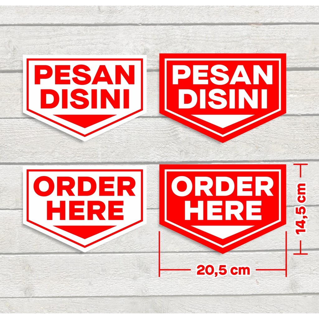 Jual Stiker Marka Sign Pesan Disini Sticker Order Here 20,5 x 14,5 cm ...