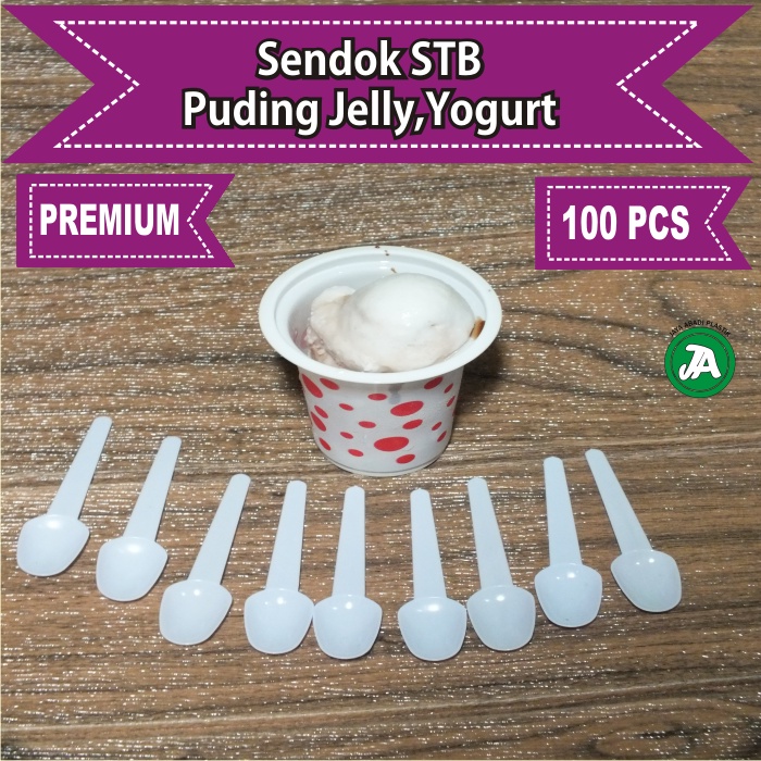 Jual Sendok Pudding Jelly Yogurt Putih Susu Tebal STB - Isi 100 Pcs ...
