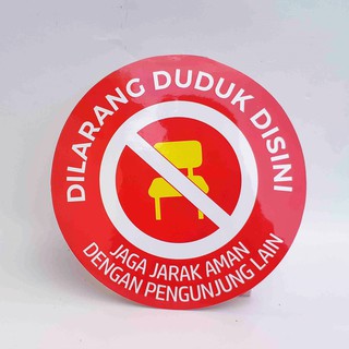 Jual Stiker Dilarang Duduk Disini, Stiker Pembatas Physical Distancing ...
