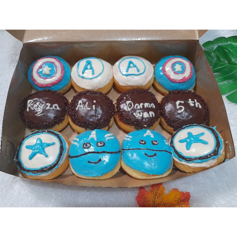 Jual Donat karakter/Donat ultah superhero/ Donat ultah anak laki/kue ...