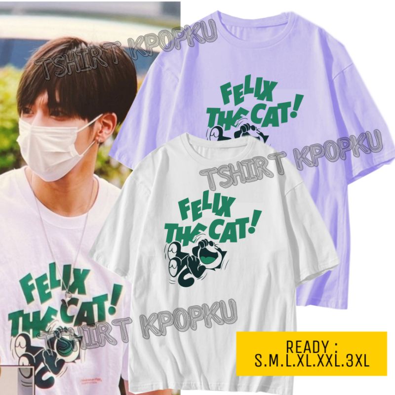 Jual (cod) KAOS korean txt taehyun FELIX the Cat print | Shopee Indonesia