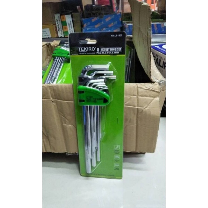 Jual Kunci L TEKIRO hexagon panjang Hex key long set | Shopee Indonesia