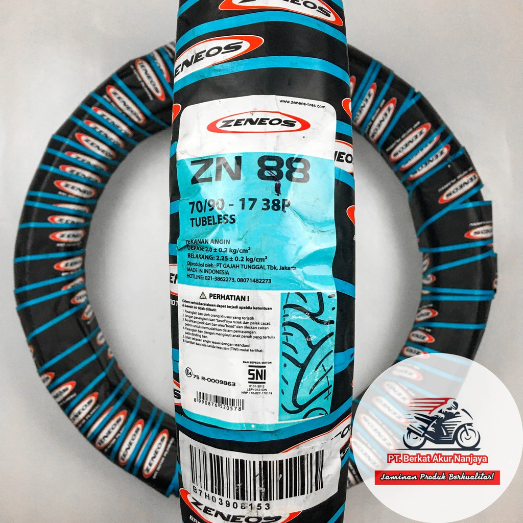 Jual Zeneos ZN88 70/90-17 Ban Motor Tubeless BONUS Pentil | Shopee ...