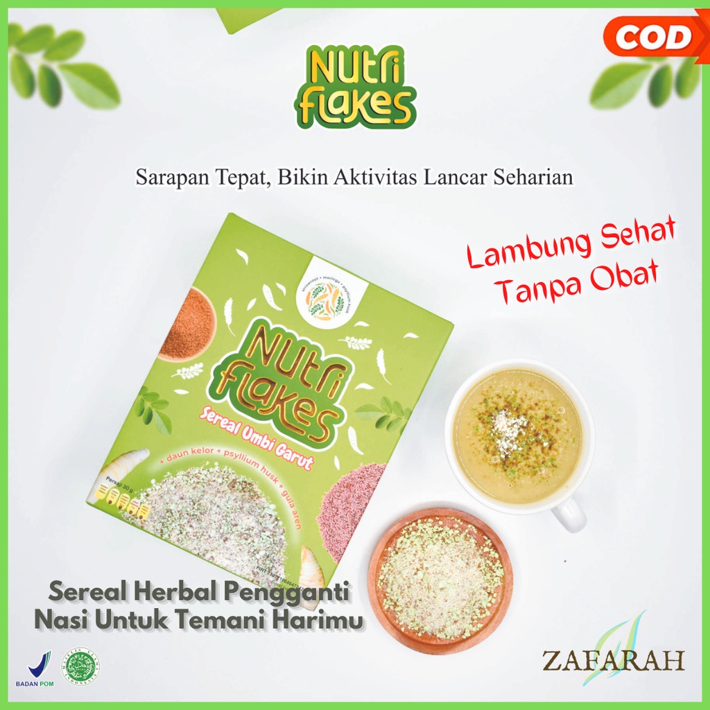 Jual Promo NUTRIFLAKES Sereal Umbi Garut Obat Asam Lambung Herbal Dengan Daun Kelor Pengganti ...