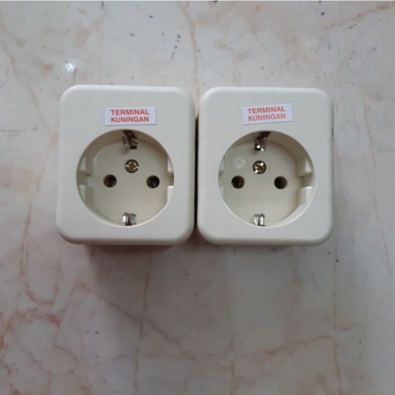 Jual stop kontak 1L tempel merek uticon kuningan SNI | Shopee Indonesia
