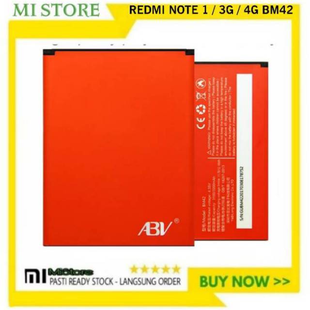 Jual Batre Asli Xiaomi Redmi Note 1 3G 4G - Mi Note 1 BM42 BM 42 ...