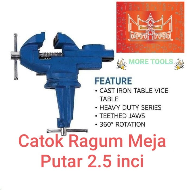 Jual Ragum Meja Putar 2.5 inci / Catok Meja Putar / Tanggem / Table ...