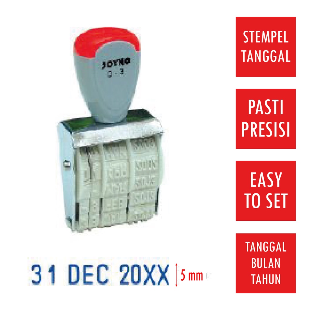 Jual (1 Pcs) Stempel Cap Tanggal Bulan Tahun JOYKO D-3 Date Stamp (5mm ...