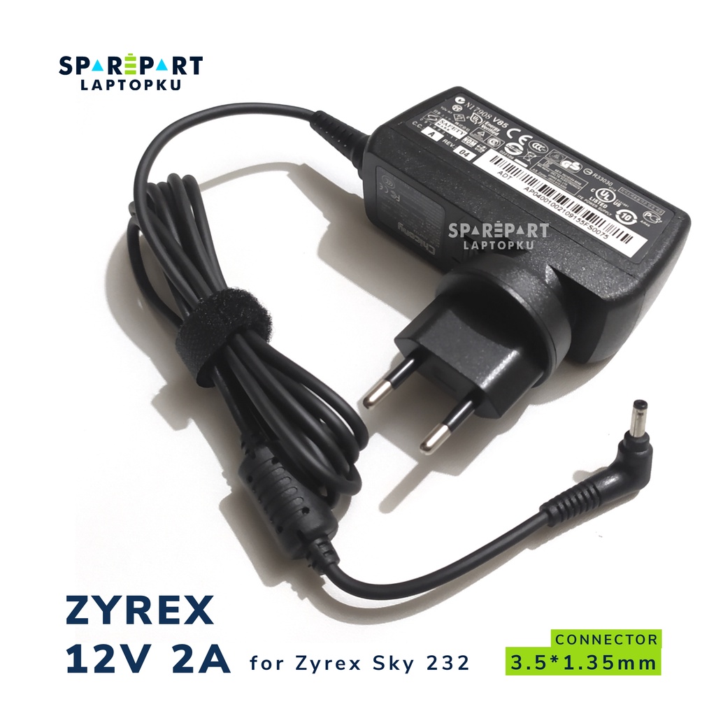 Jual Adaptor Charger Original Zyrex Sky 232 Mini 12V 2A DC 3.5*1.35mm ...