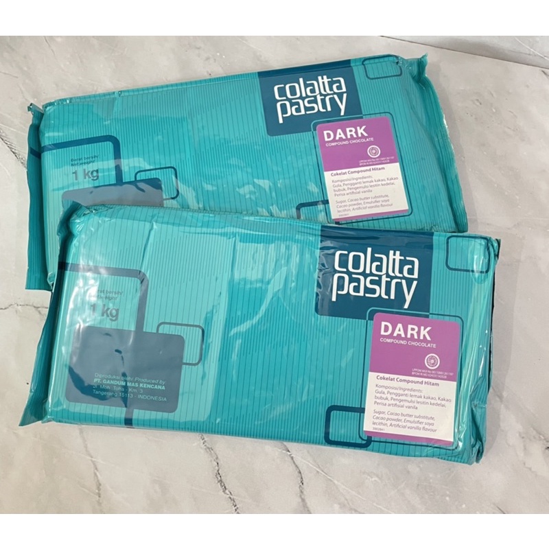 Jual COLATTA PASTRY DARK COMPOUND / COKLAT BATANG DARK 1kg | Shopee ...