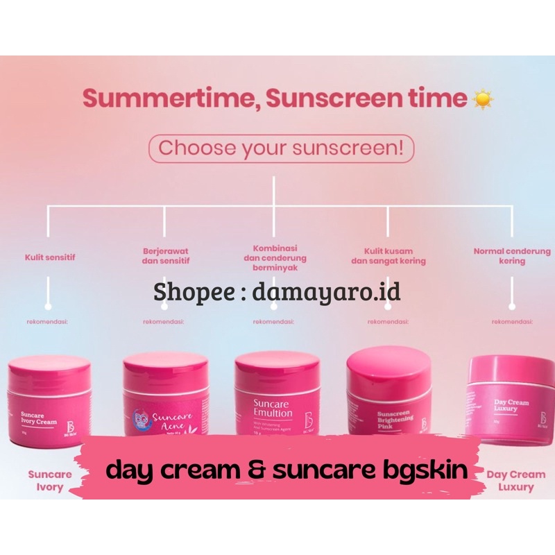 Jual SUNCARE PINK SUNCARE EMULTION KRIM PAGI BG SKINCARE DAY CREAM ...