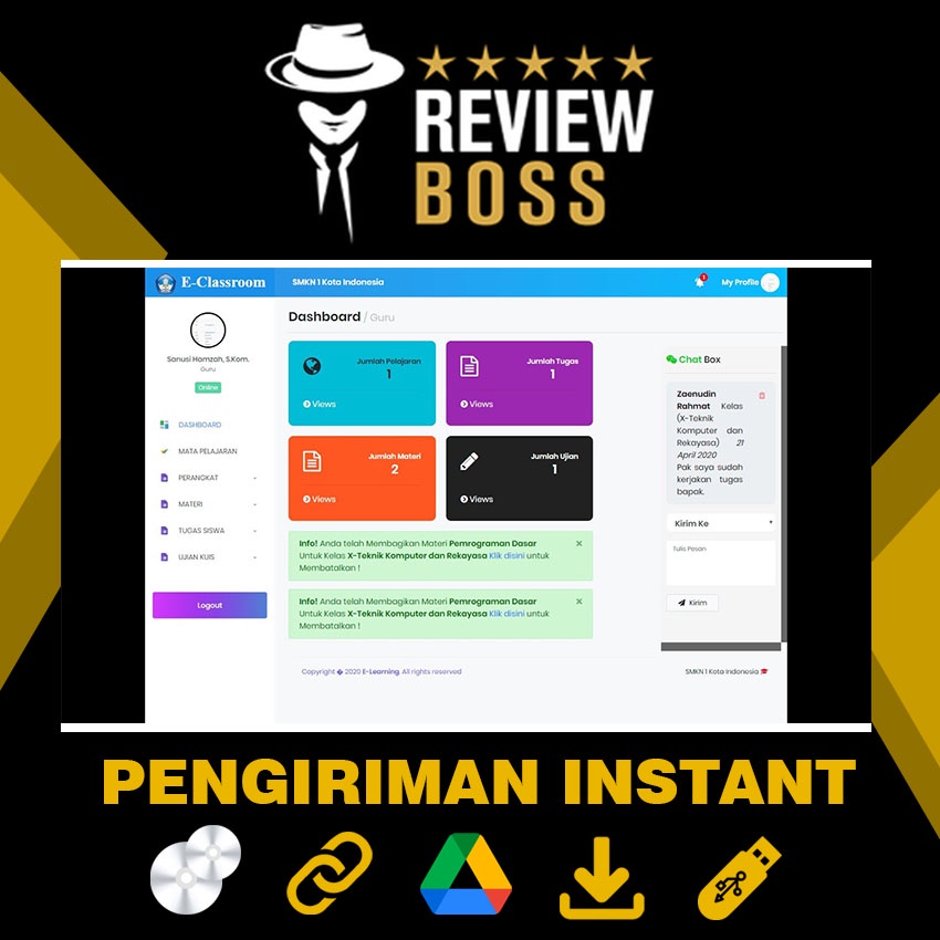 Jual Aplikasi Elearning Kirim Dan Terima Tugas Ujian Online E Learning