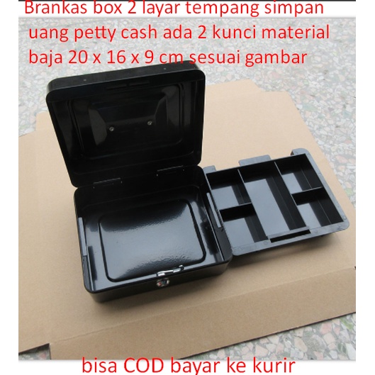 Jual Brankas box 2 layar tempang simpan uang petty cash ada 2 kunci ...
