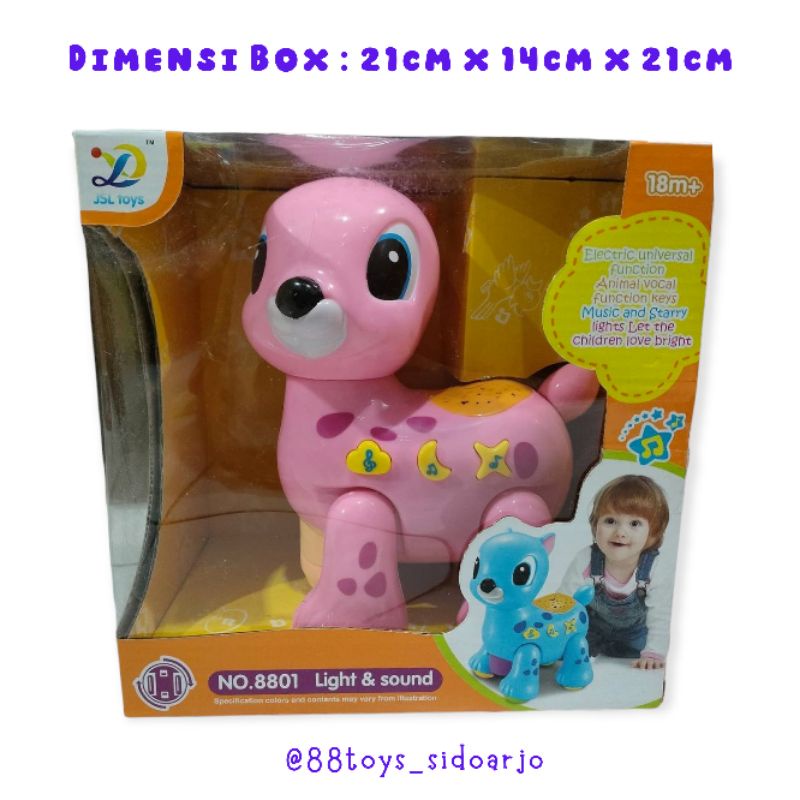 Jual Mainan Rusa Kancil Berjalan Lampu Musik / Cartoon Deer Animal ...