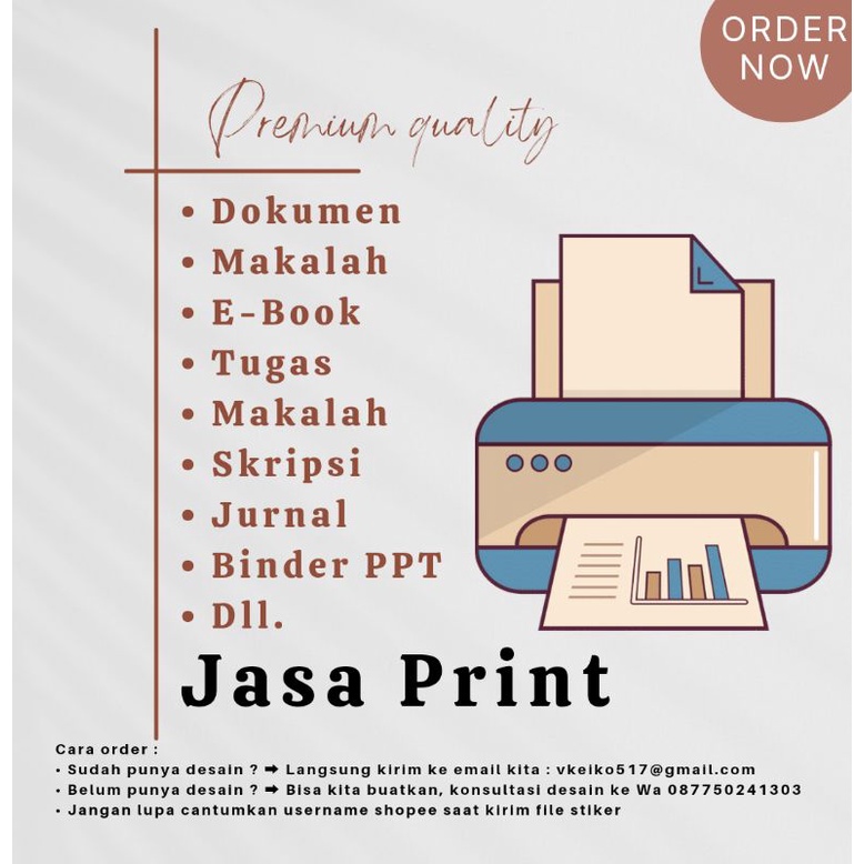 JASA PRINT MAKALAH,DOKUMEN,TUGAS,PROPOSAL,SKRIPSI,WARNA,HITAM PUTIH,E ...
