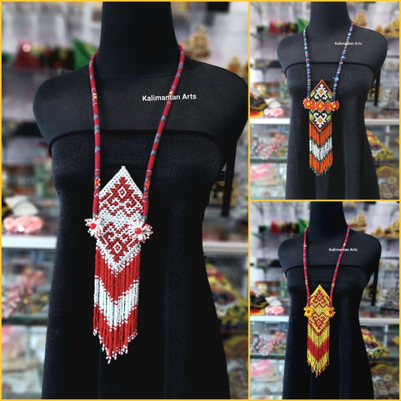 Jual Kalung Manik Tameng Tali kain Tenun Dayak Kalimantan | Shopee Indonesia