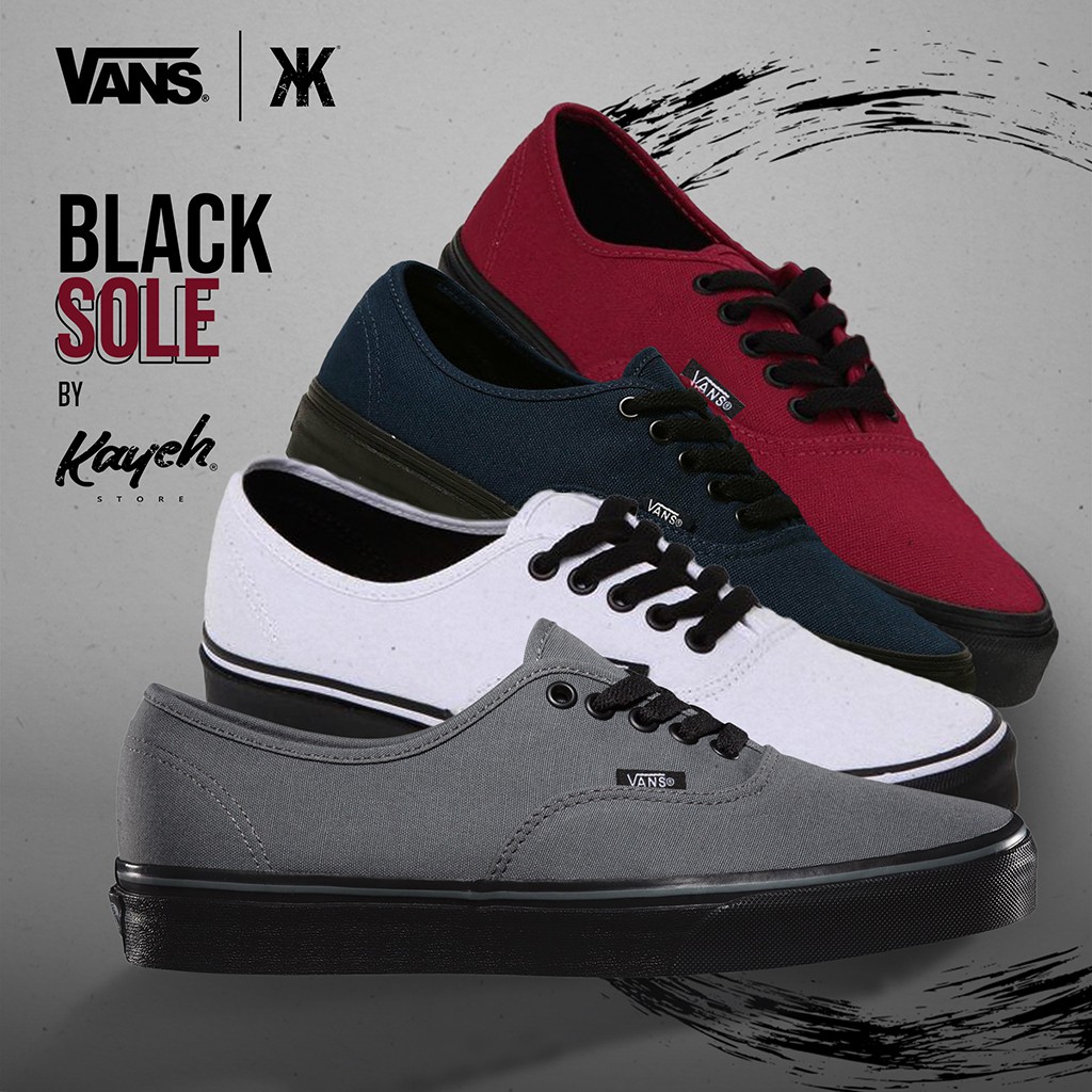 [GRADE ORIGINAL] SEPATU VANS AUTHENTIC - SOL HITAM (IMPORT VIETNAM ...