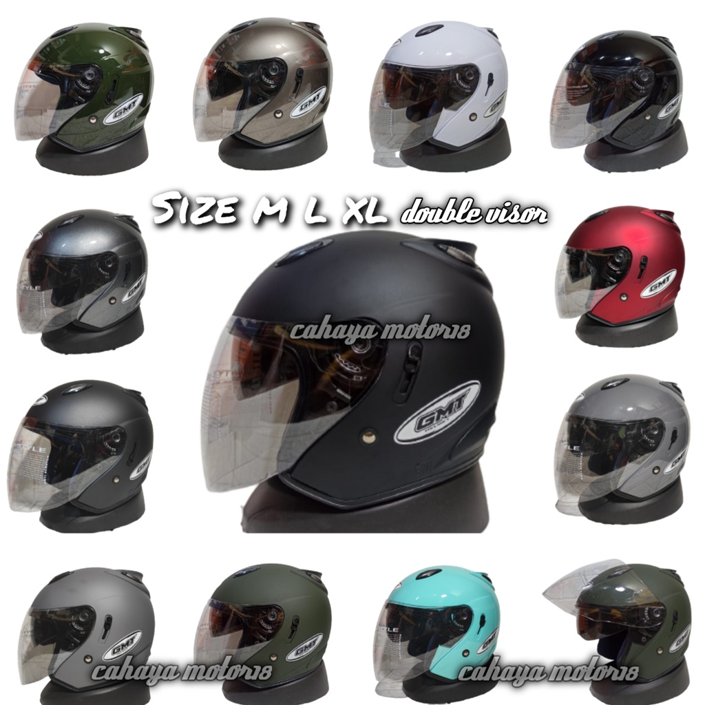 Jual HELM CENTRO DOUBLE VISOR|MODEL INK CENTRO|MERK GMT|HALF FACE ...