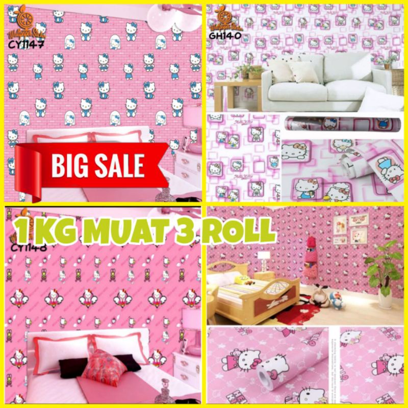Jual Wallpaper Dinding Hello Kitty Stiker Dinding Hello Kitty Wallpaper Hello Kitty Walpaper ...