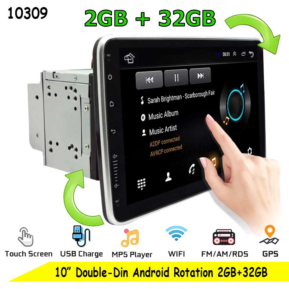 Jual TV Mobil Android 2 Din 10 Inch 2GB+32GB Layar Rotasi Head Unit ...