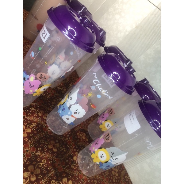 Jual tumbler chatime x bt21 original 100% / reusable cup bts x chatime ...