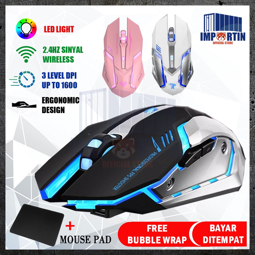 Jual Gaming Mouse Led Wireless 1600 DPI/ Mouse Gaming Led Murah ...