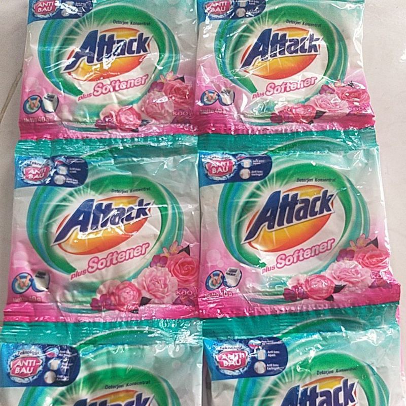 Jual Attack Plus Softener Detergen Powder Renceng isi 6Pcs | Shopee ...