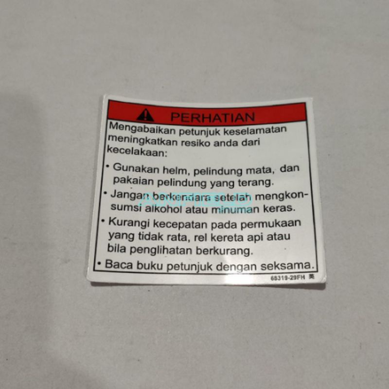 Jual stiker sticker label warning peringatan all motor suzuki | Shopee ...