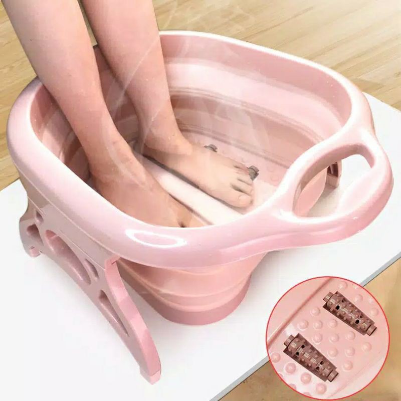 Jual Baskom Lipat Rendam Pijat Kaki Refleksi Foldable Footbath Ember ...