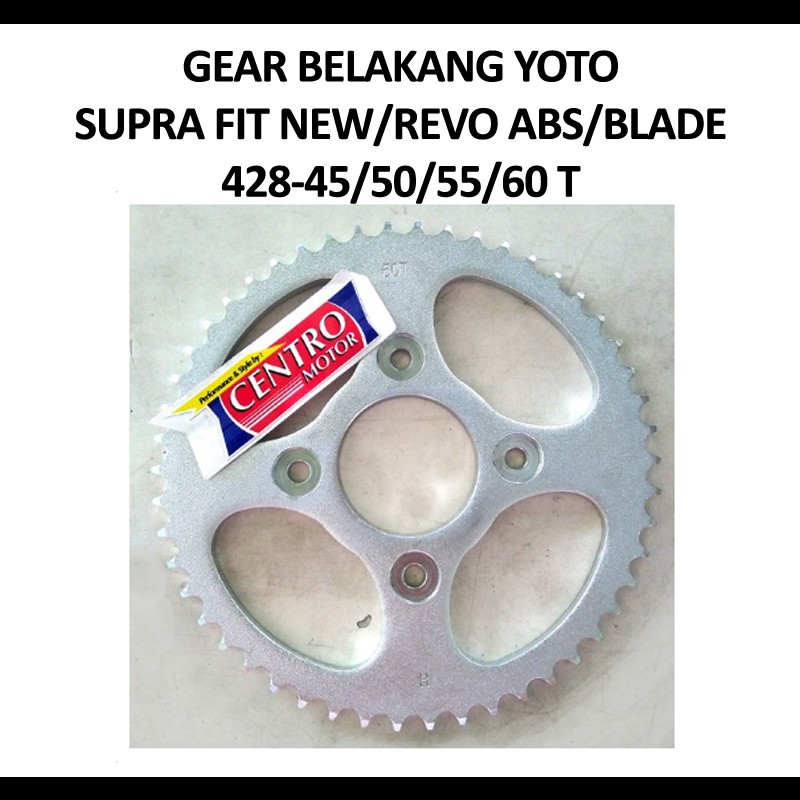 GEAR BELAKANG SUPRA FIT NEW/ REVO ABSOLUTE 45T,50T,55T,60T tipe 428 ...