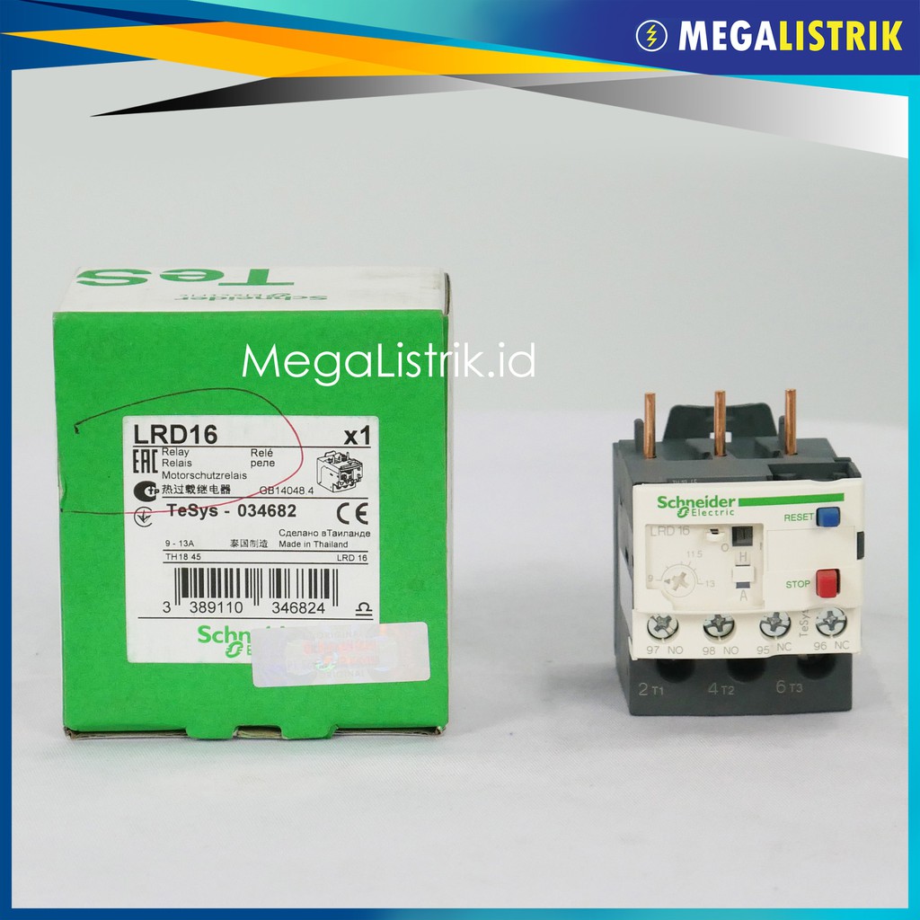 Jual SCHNEIDER LRD16 THERMAL OVERLOAD RELAY TESYS D / LRD-16 ( 9-13A ...