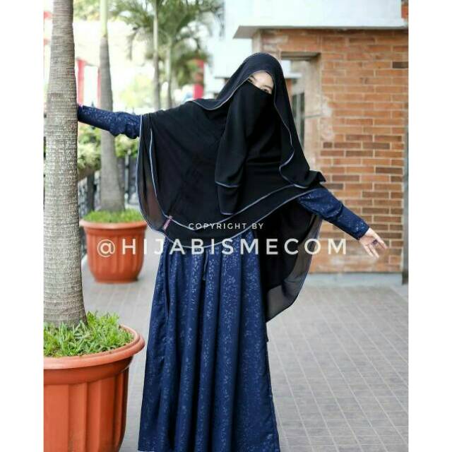 Jual Gamis minami navi dongker mix farfala lite hitam lis navi original ...