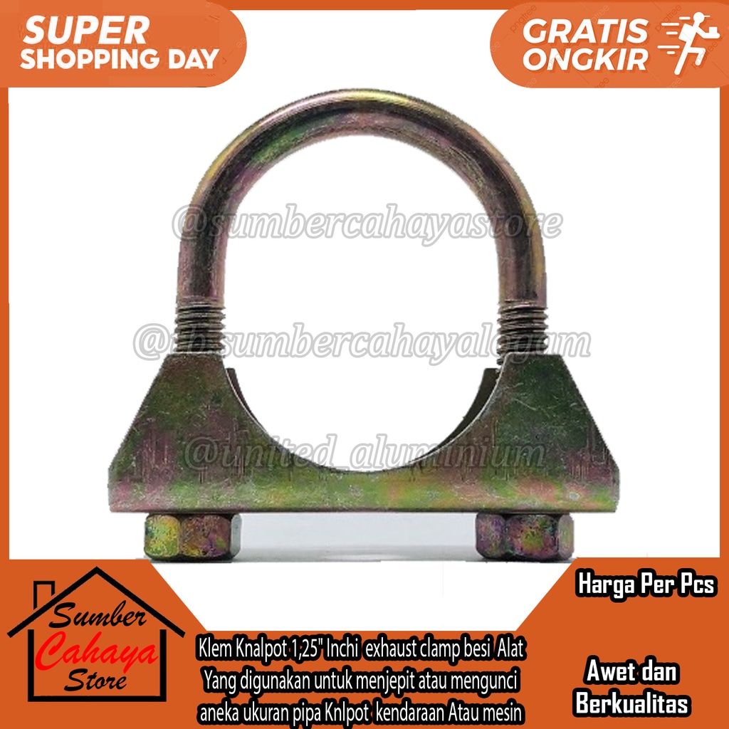 Jual Klem Knalpot 1,25" Inchi in Inch inci exhaust clamp clem Clemp ...