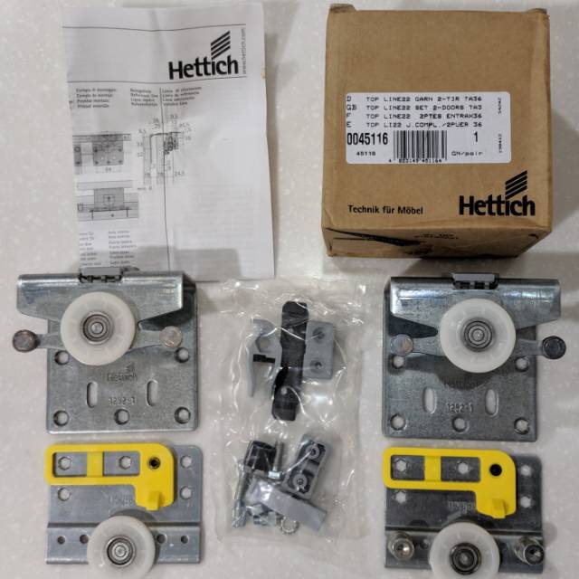 Jual HETTICH Sliding Door - Top Line22, 2pintu atau 3pintu, kayu, roda ...